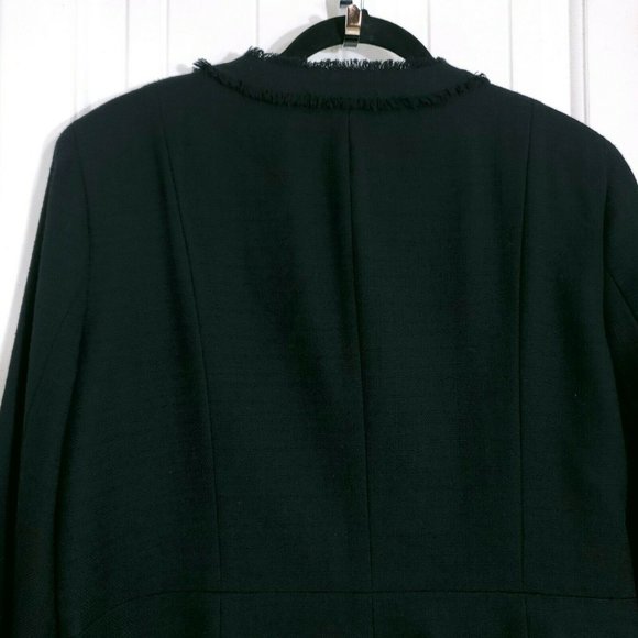 Helios & Luna | Jackets & Coats | Helios Luna Black Wool Tweed Fringe ...